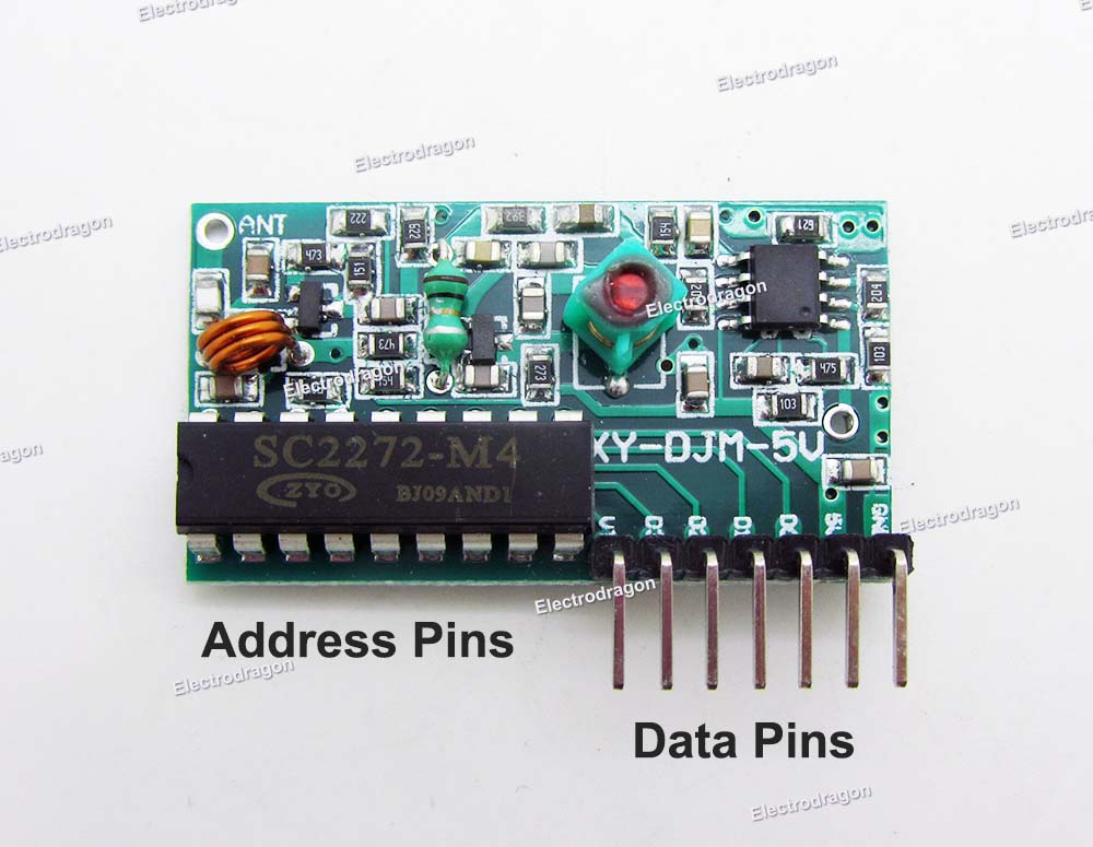 Wireless RF Link, PT2262 & PT2272 Encoder Decoder - ElectroDragon