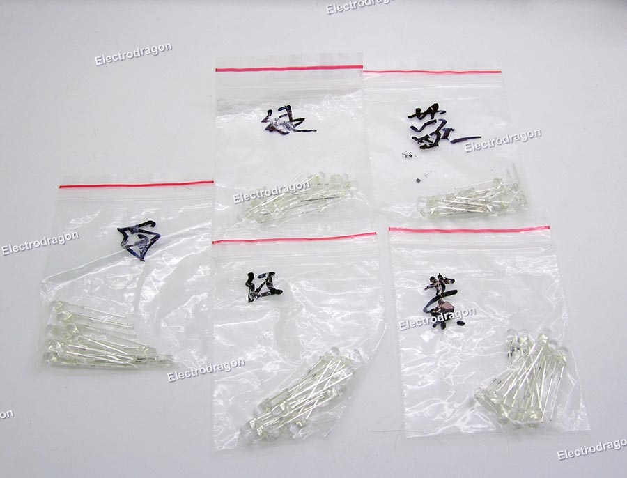 3mm LED Pack Kit (5 Kinds*10PCs) - ElectroDragon