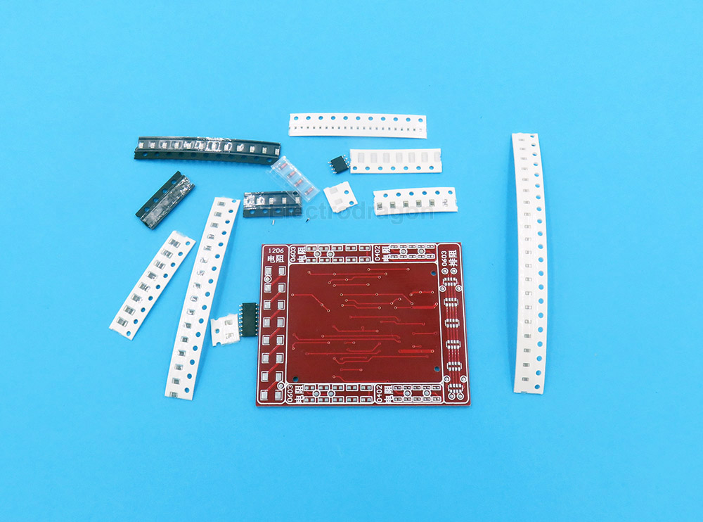 SMD SMT Soldering Skills Training Exercise Board R1_Green - ElectroDragon