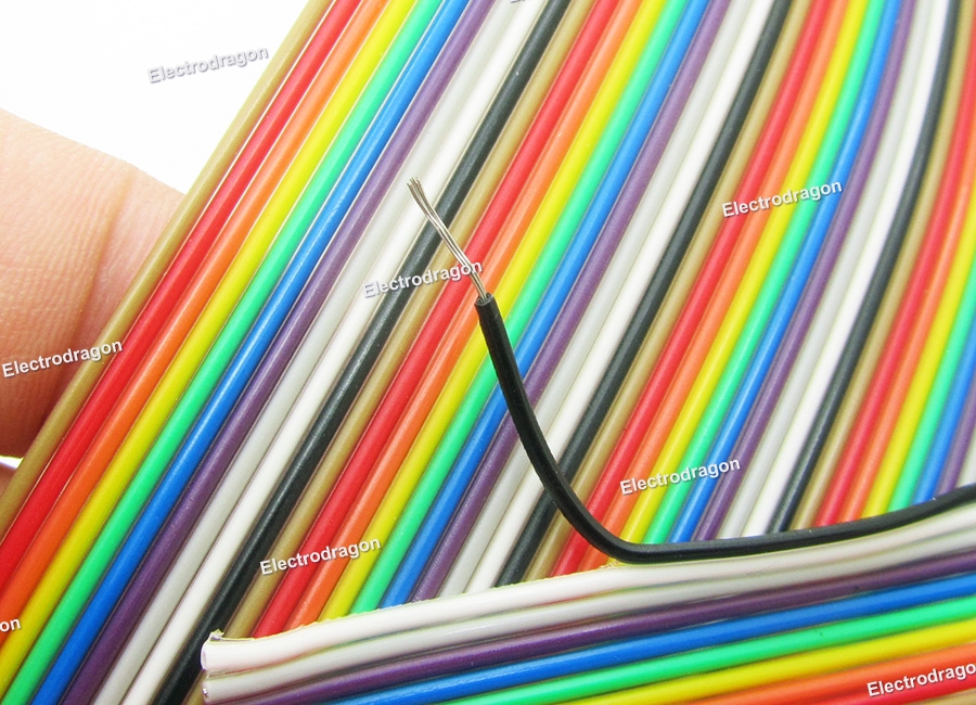 Color Ribbon Flat Cable 40P 2M - ElectroDragon