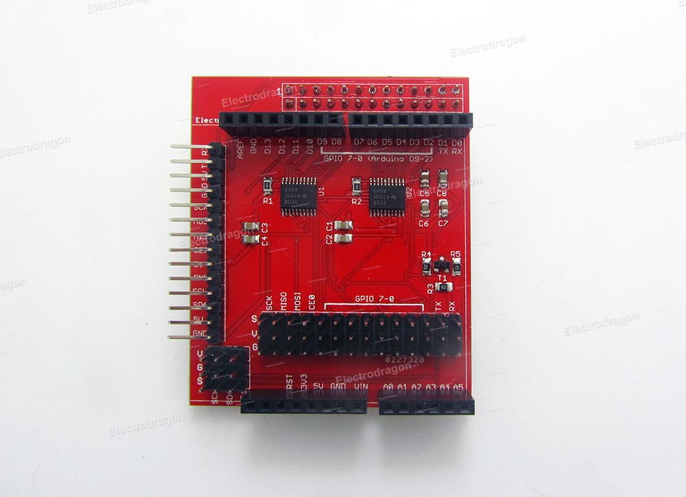 RPI to Arduino Logic-Level Translator GPIO Shield, Arduino Layout - ElectroDragon