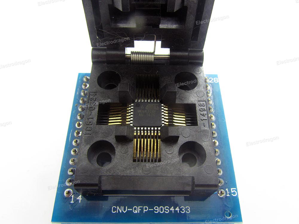 TQFP32 to DIL28 Programmer Socket - ElectroDragon