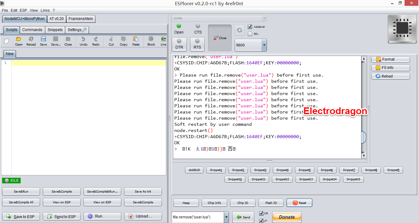 Nodemcu Wifi Dev Board Lua Esp8266 Electrodragon
