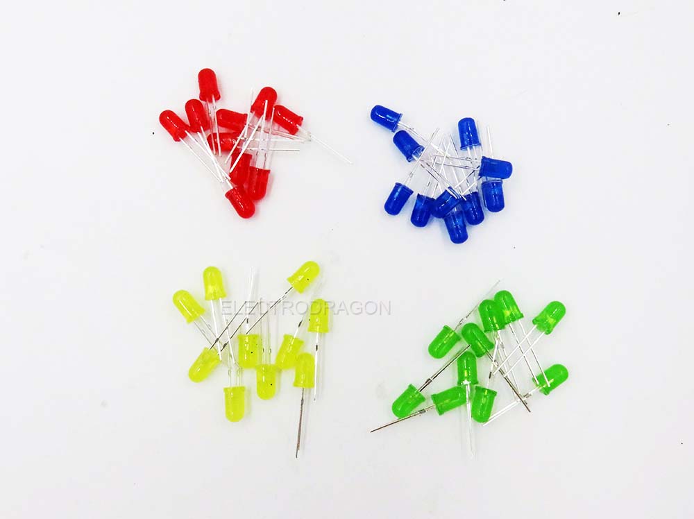 Common 3mm & 5mm Colored LEDs Kit (7 Kinds*10PCs ) - ElectroDragon