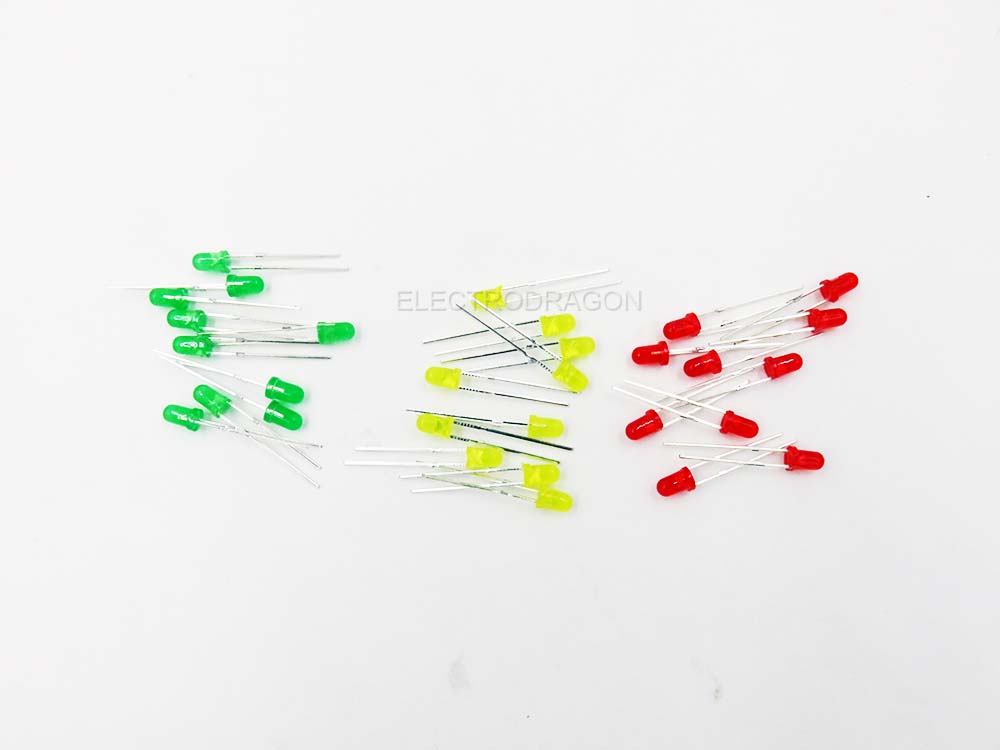 Common 3mm & 5mm Colored LEDs Kit (7 Kinds*10PCs ) - ElectroDragon