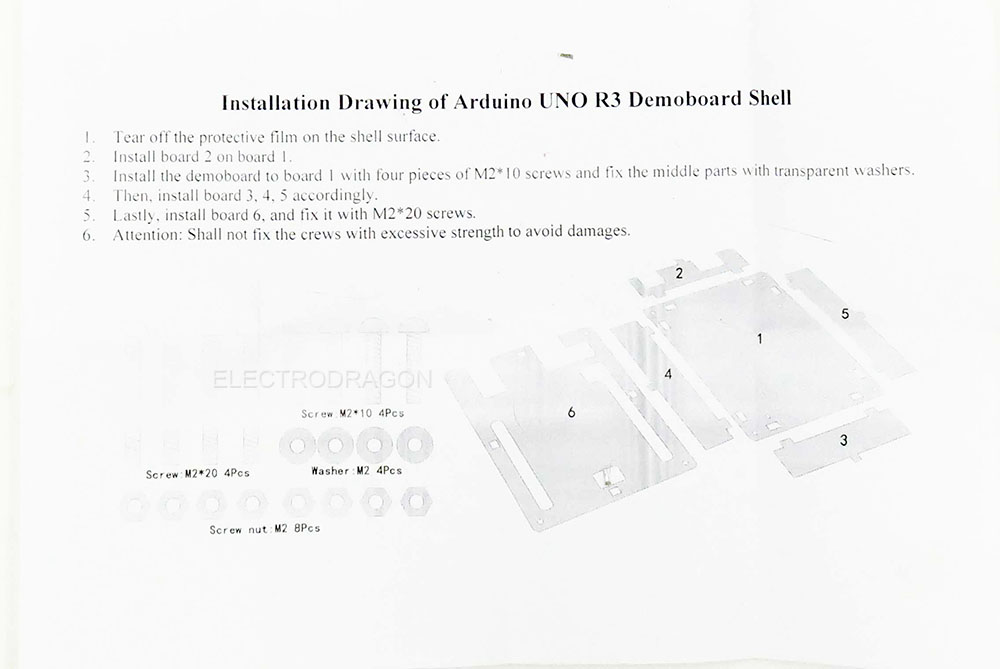 Arduino UNO R3 Transparent Case - ElectroDragon