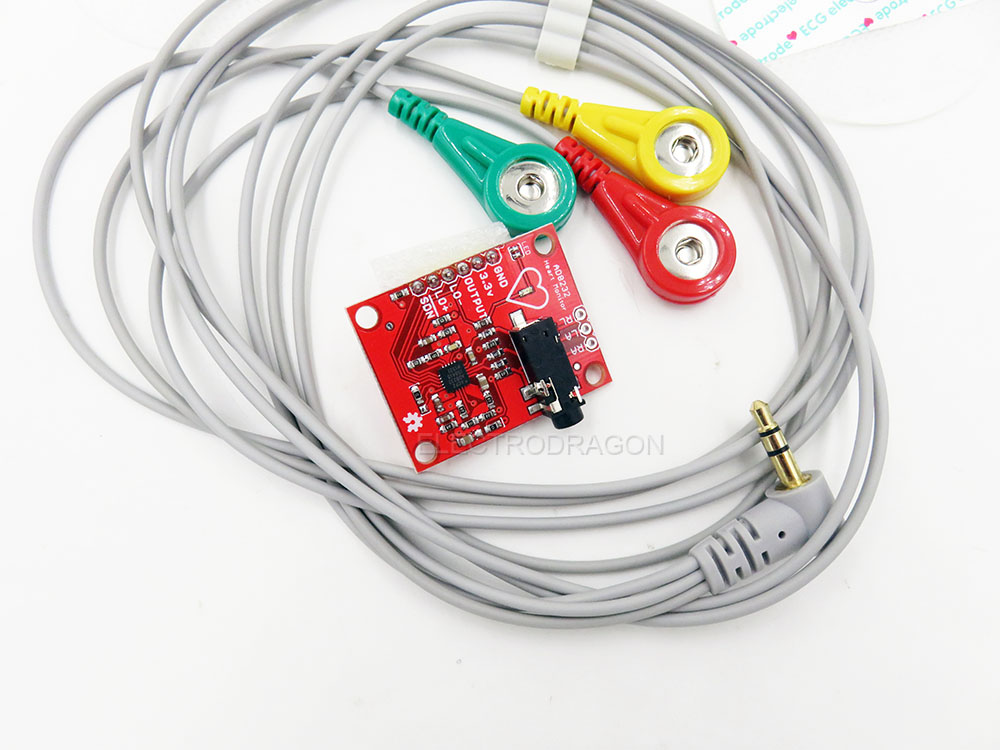 Heart Rate Monitor, ECG, Single Lead, AD8232 - ElectroDragon