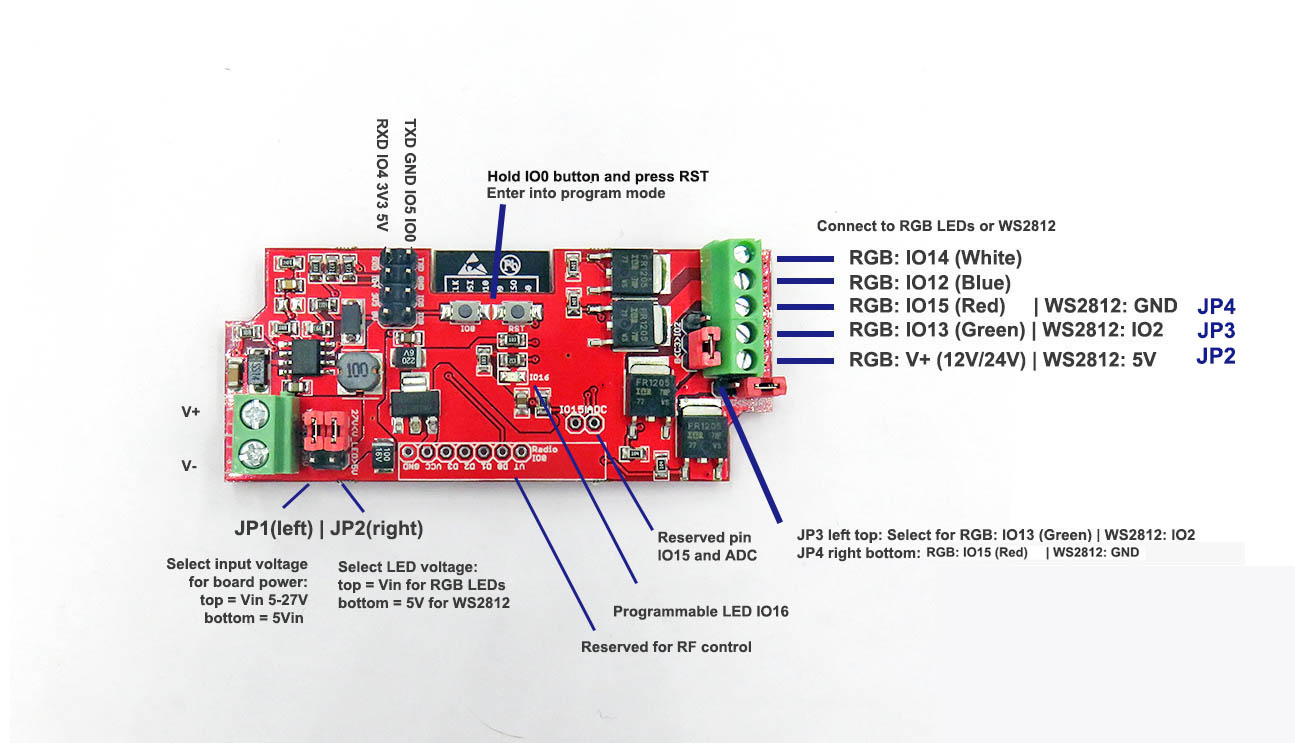 ESP LED Strip WIFI Control Board [ESP Version] - ElectroDragon