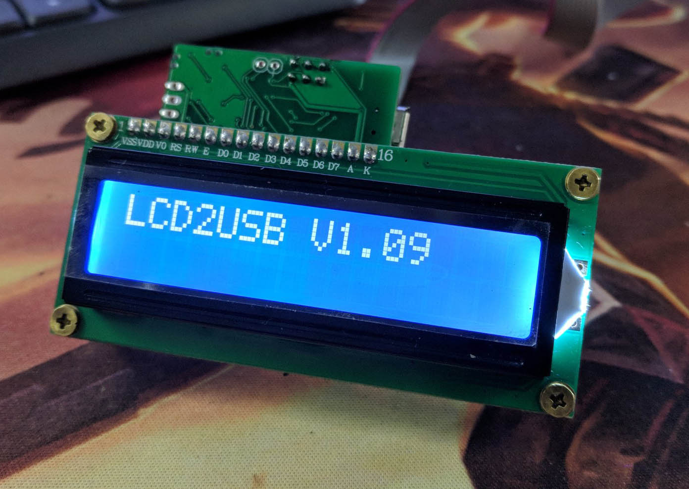 1602 LCD USB Mini Drive Board, RPI Driver Free - ElectroDragon