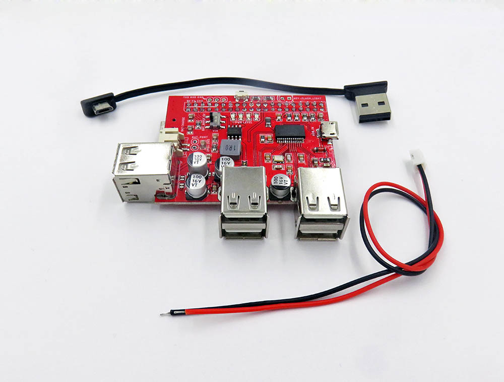 USB Battery Power Bank, USB Hub Shield for Raspberry Pi - ElectroDragon