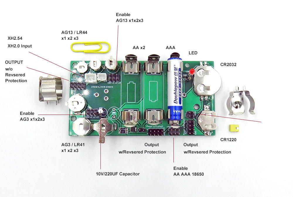 Coin Cell Bank Battery Holder Board - ElectroDragon